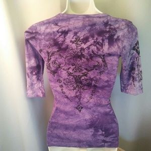 Sledge Usa | Tops | Sledge Purple Dyed And Printed Top Sz S | Poshmark